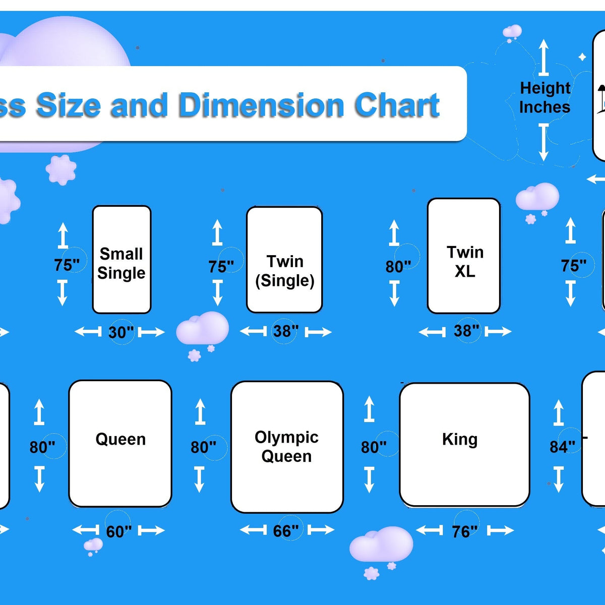 Ultimate Mattress Size Guide: Chart & Bed Dimensions Explained – Dreamy ...